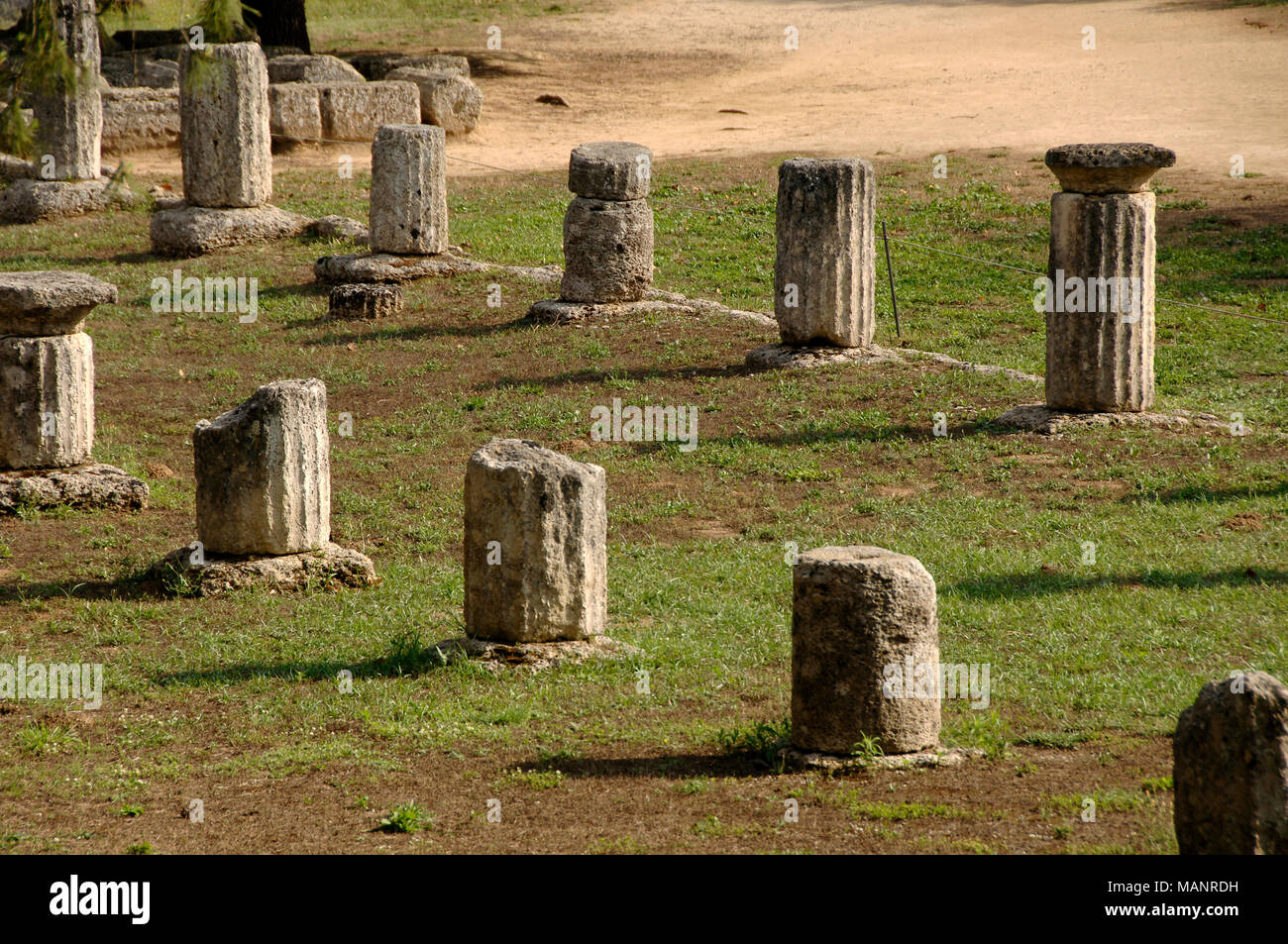 Classical antiquity. Olympia. Remains of the ancient Gymnasium, north ...