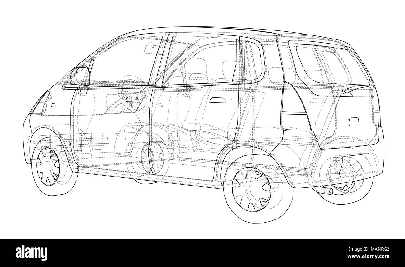 Concept car blueprint Stock Photo - Alamy