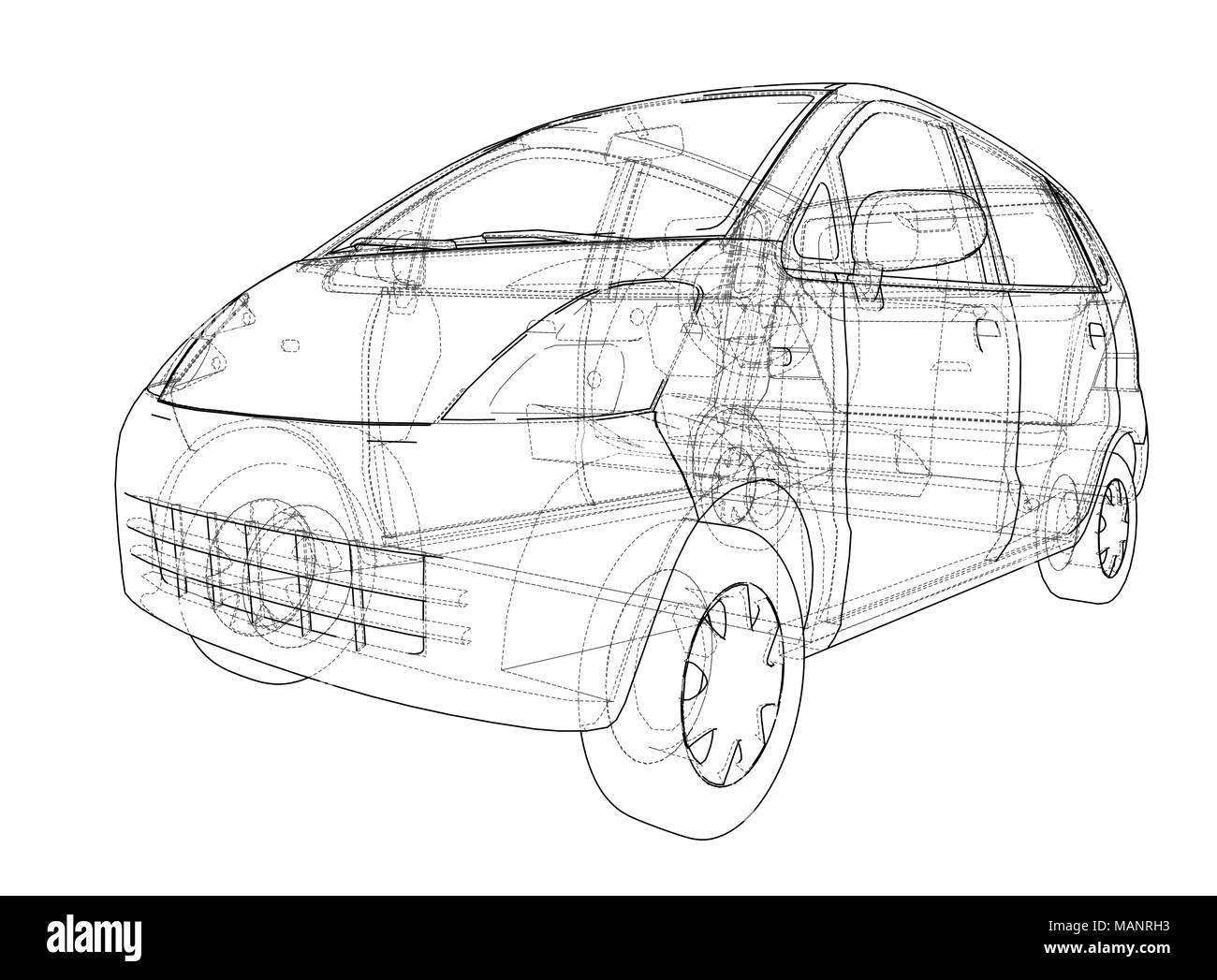 Concept car blueprint Stock Photo - Alamy