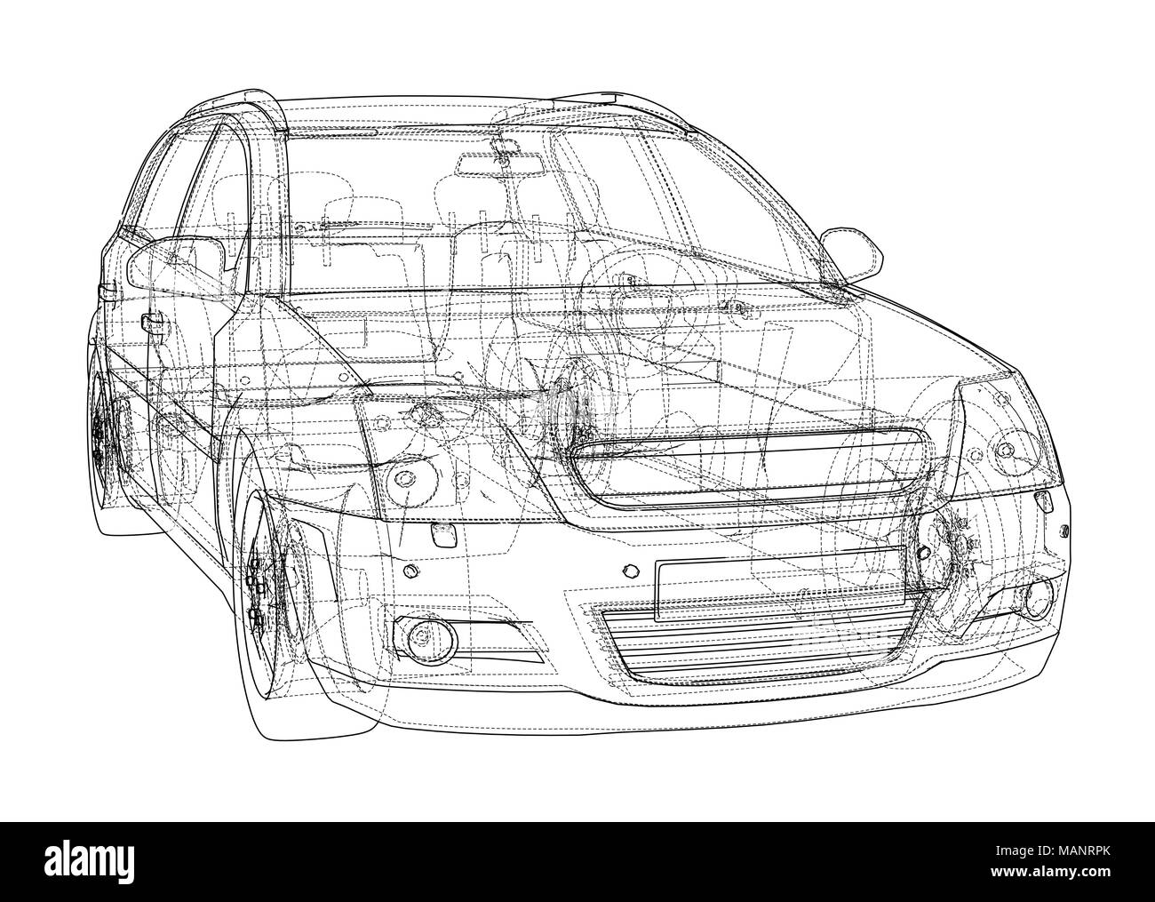 Concept car blueprint Stock Photo - Alamy