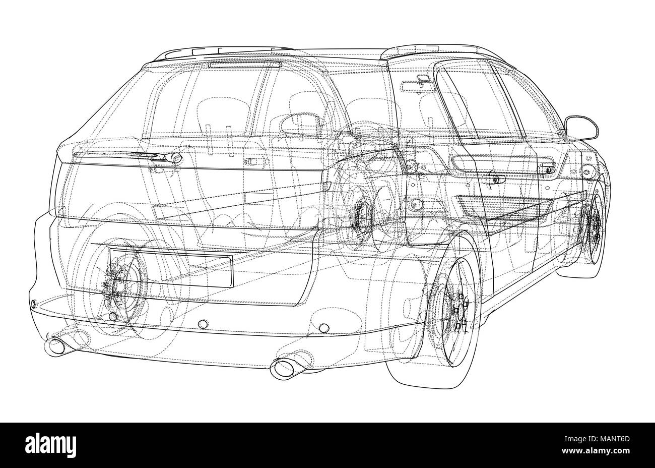 Concept car blueprint Stock Photo - Alamy