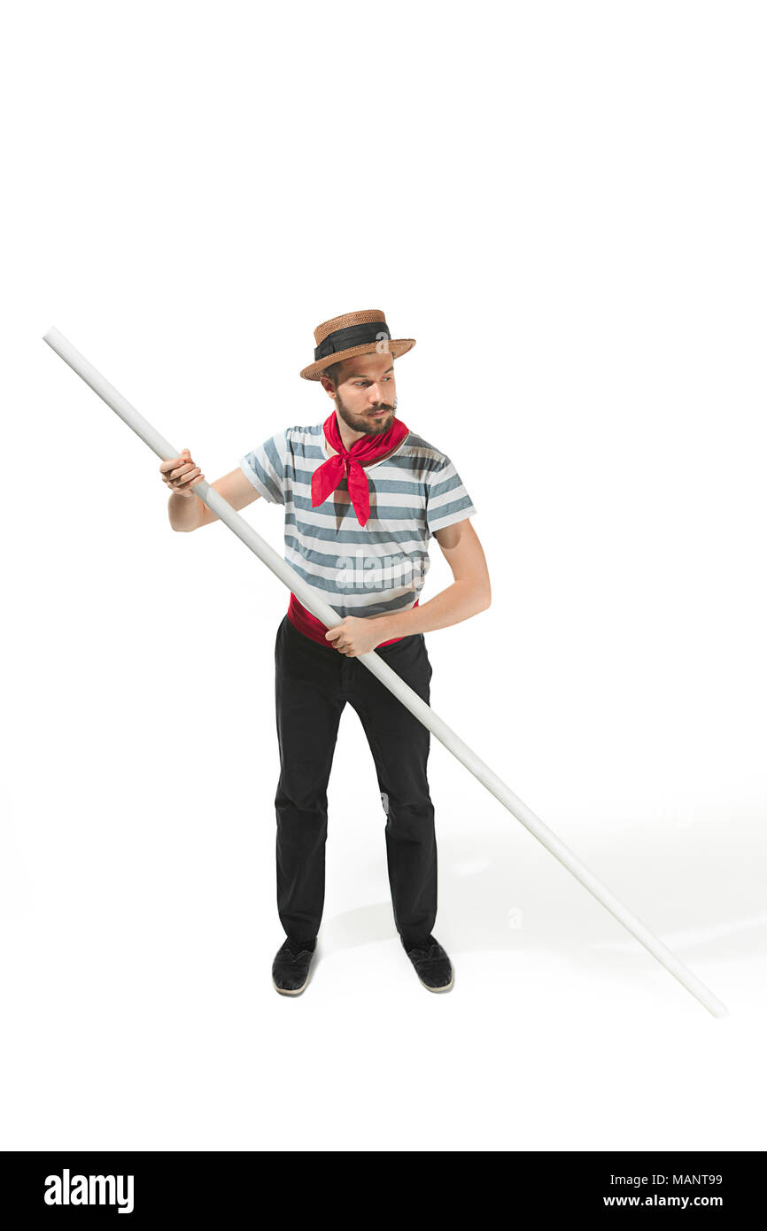 Gondolier in traditional costume Cut Out Stock Images & Pictures - Alamy