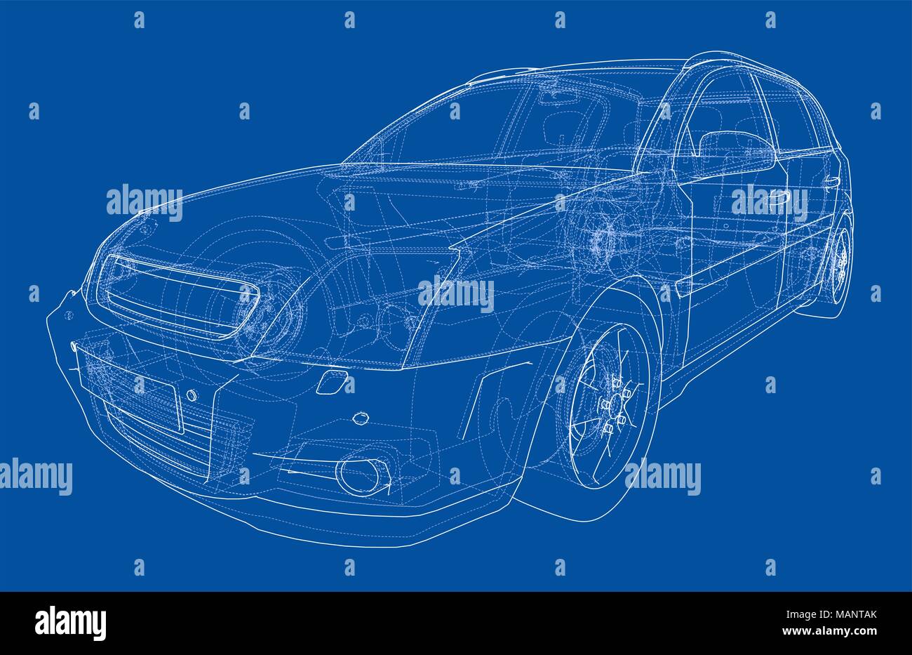 Concept car blueprint Stock Photo - Alamy