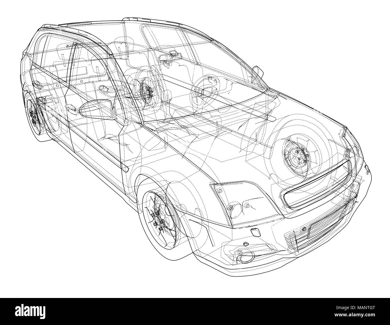 Concept car blueprint Stock Photo - Alamy