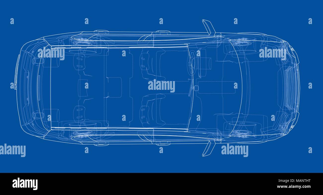 Concept car blueprint Stock Photo - Alamy
