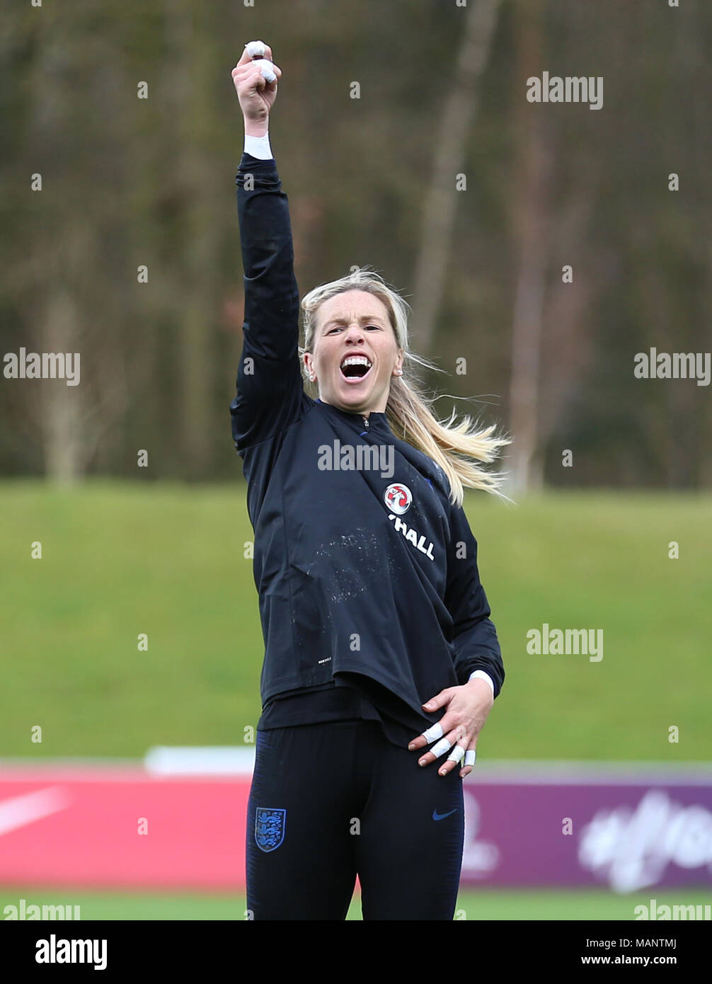England Women's Carly Telford during the training session at St George ...