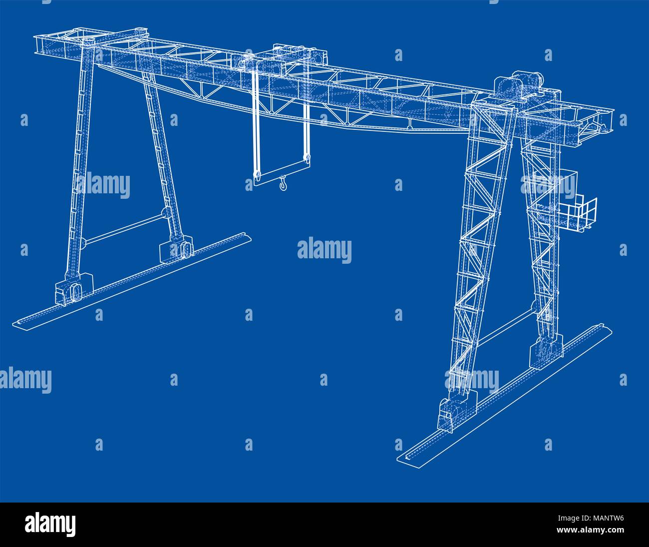 Gantry crane blueprint Stock Photo - Alamy