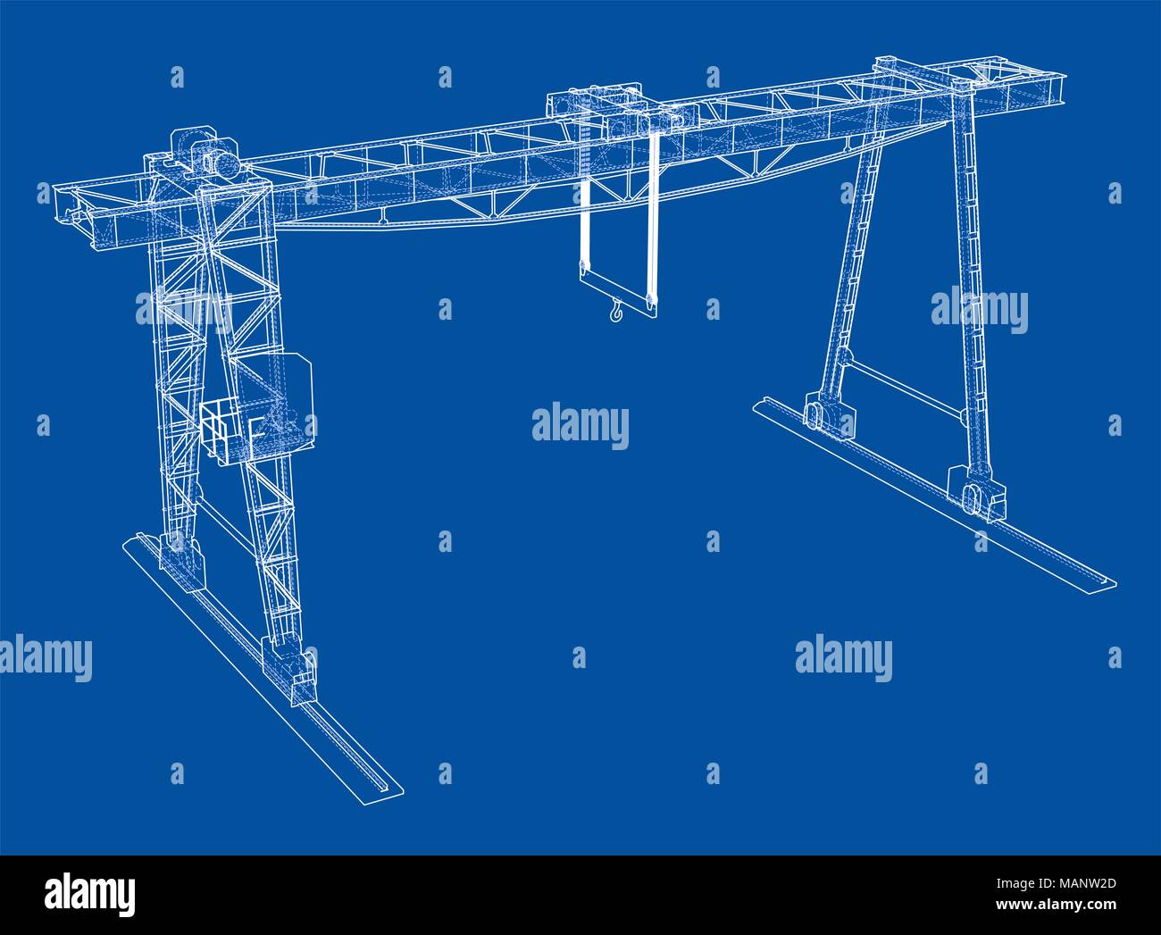 Gantry crane blueprint Stock Photo - Alamy