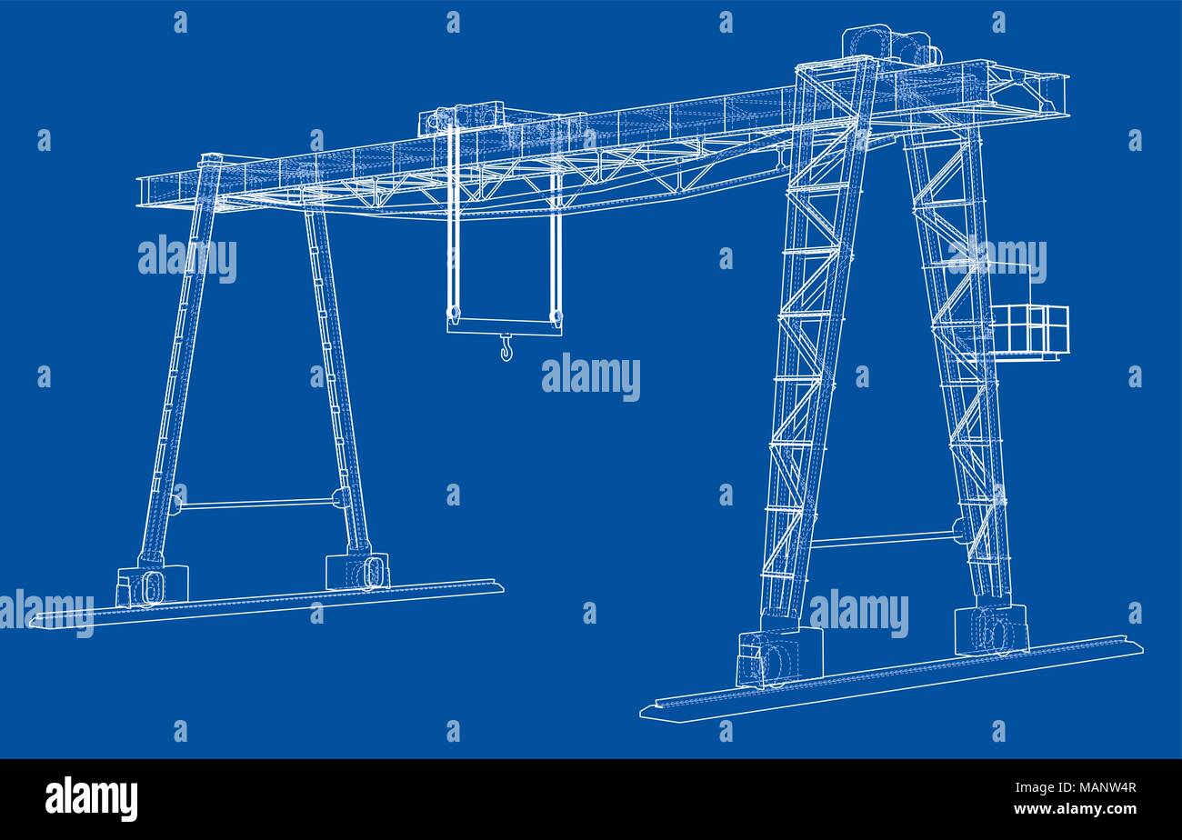Gantry crane blueprint Stock Photo - Alamy