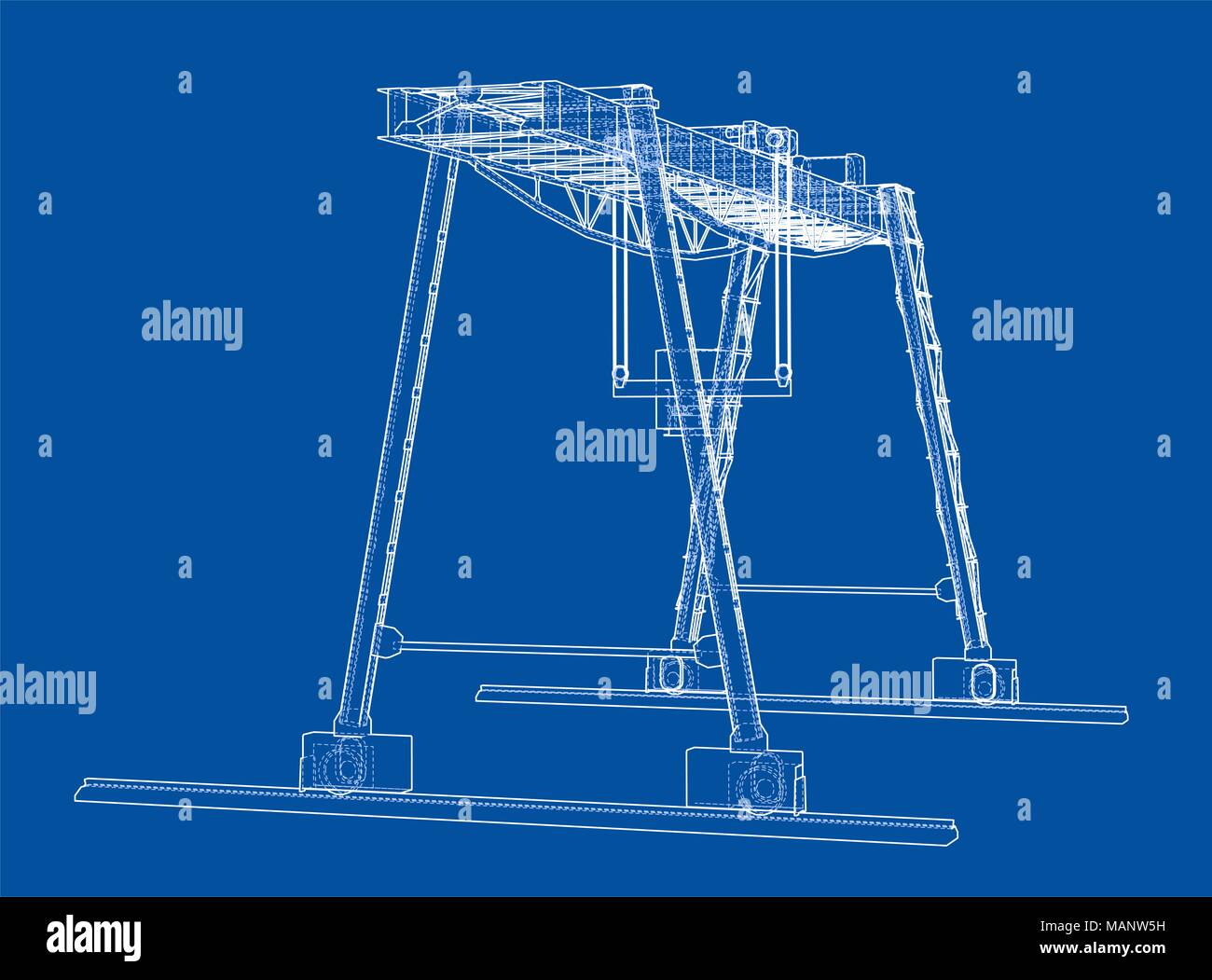 Gantry crane blueprint Stock Photo - Alamy