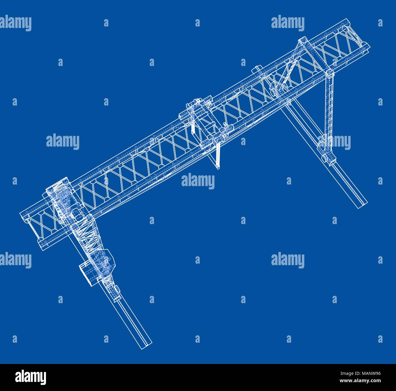 Gantry crane blueprint Stock Photo - Alamy