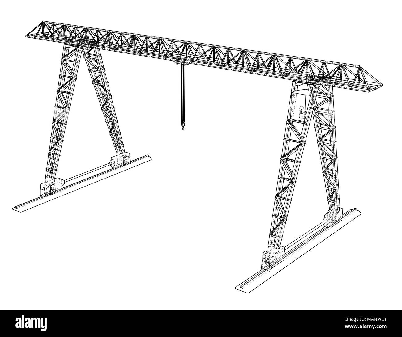 Gantry crane blueprint Stock Photo - Alamy