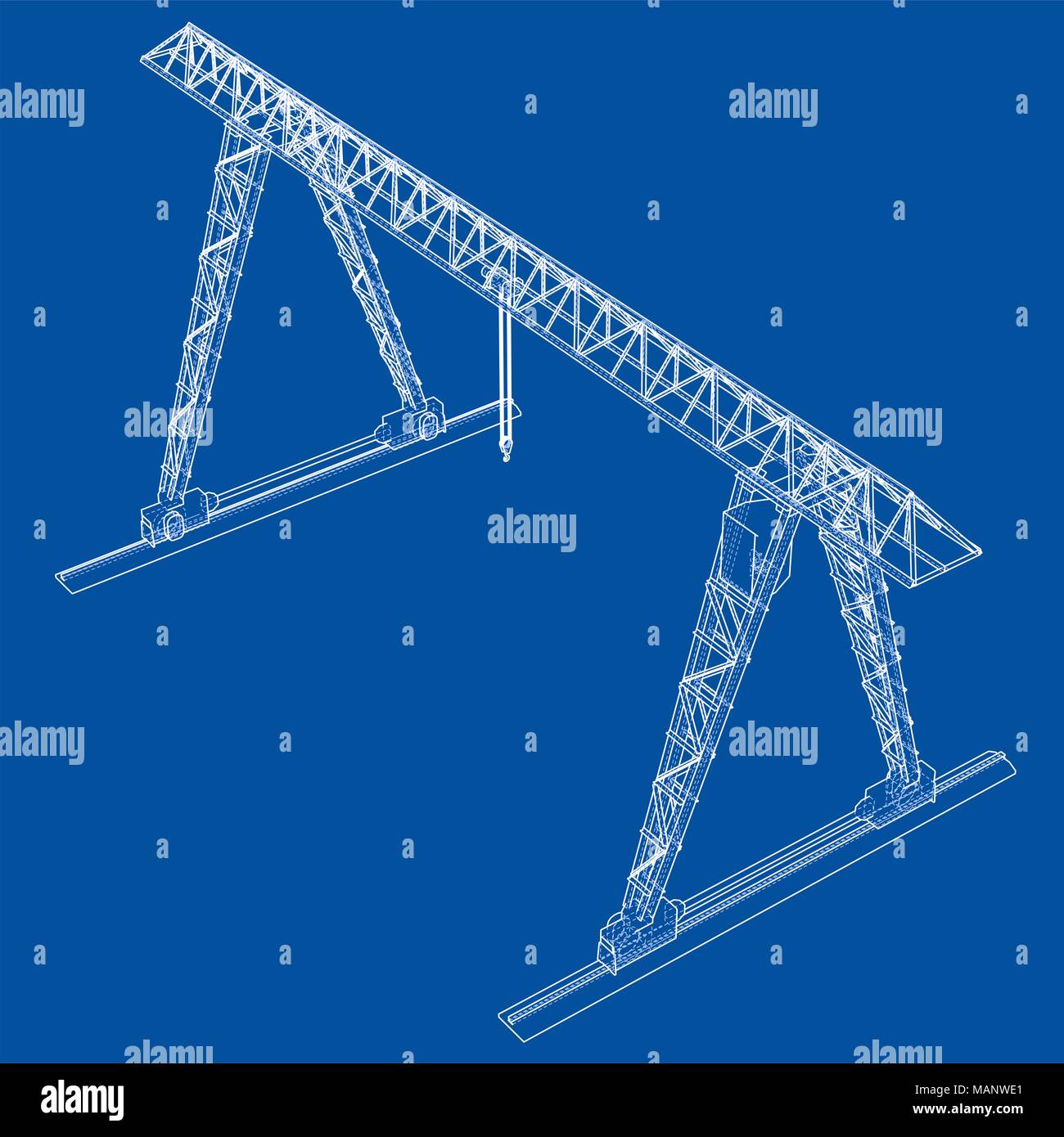 Gantry crane blueprint Stock Photo - Alamy