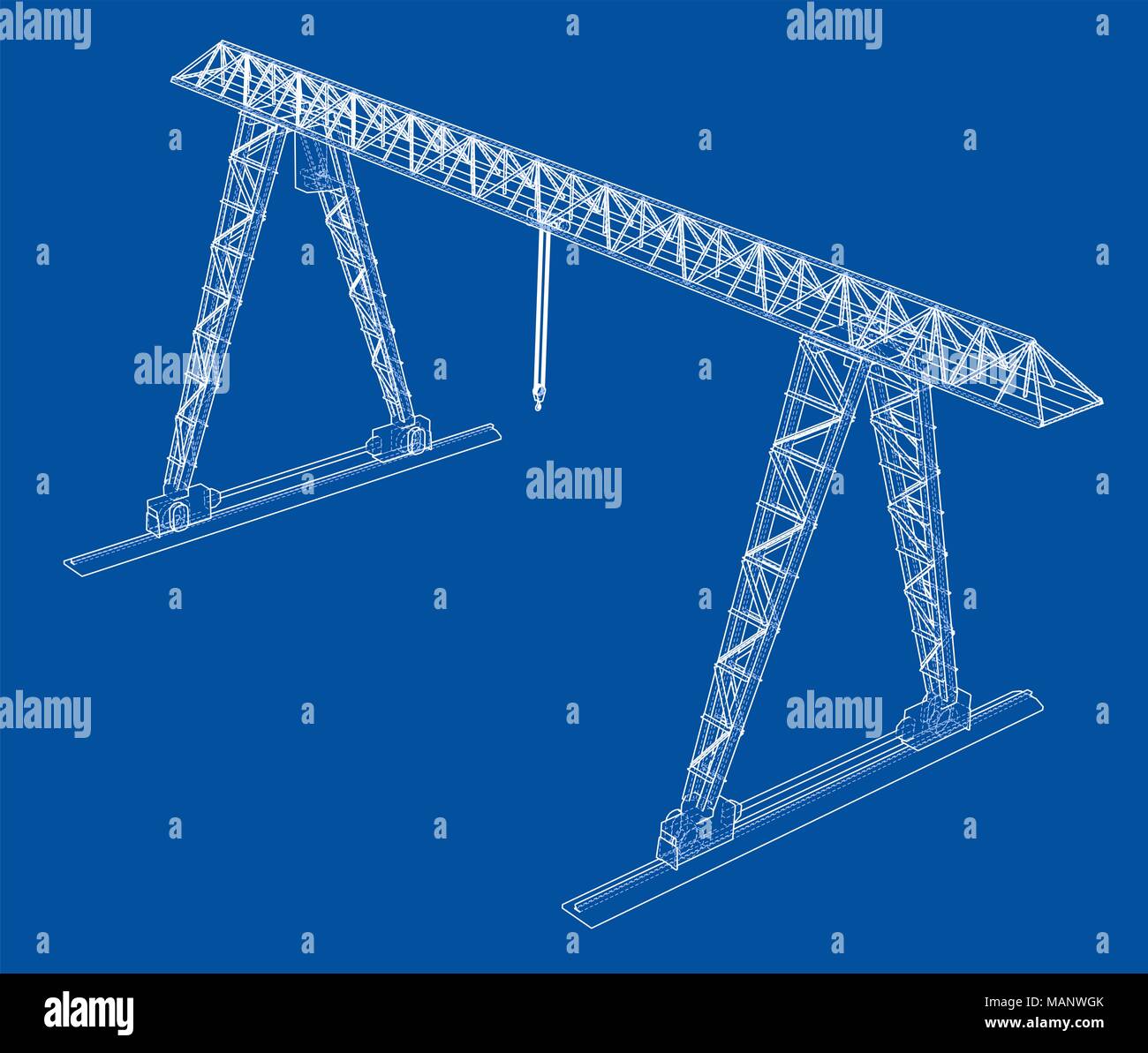 Gantry crane blueprint Stock Photo - Alamy