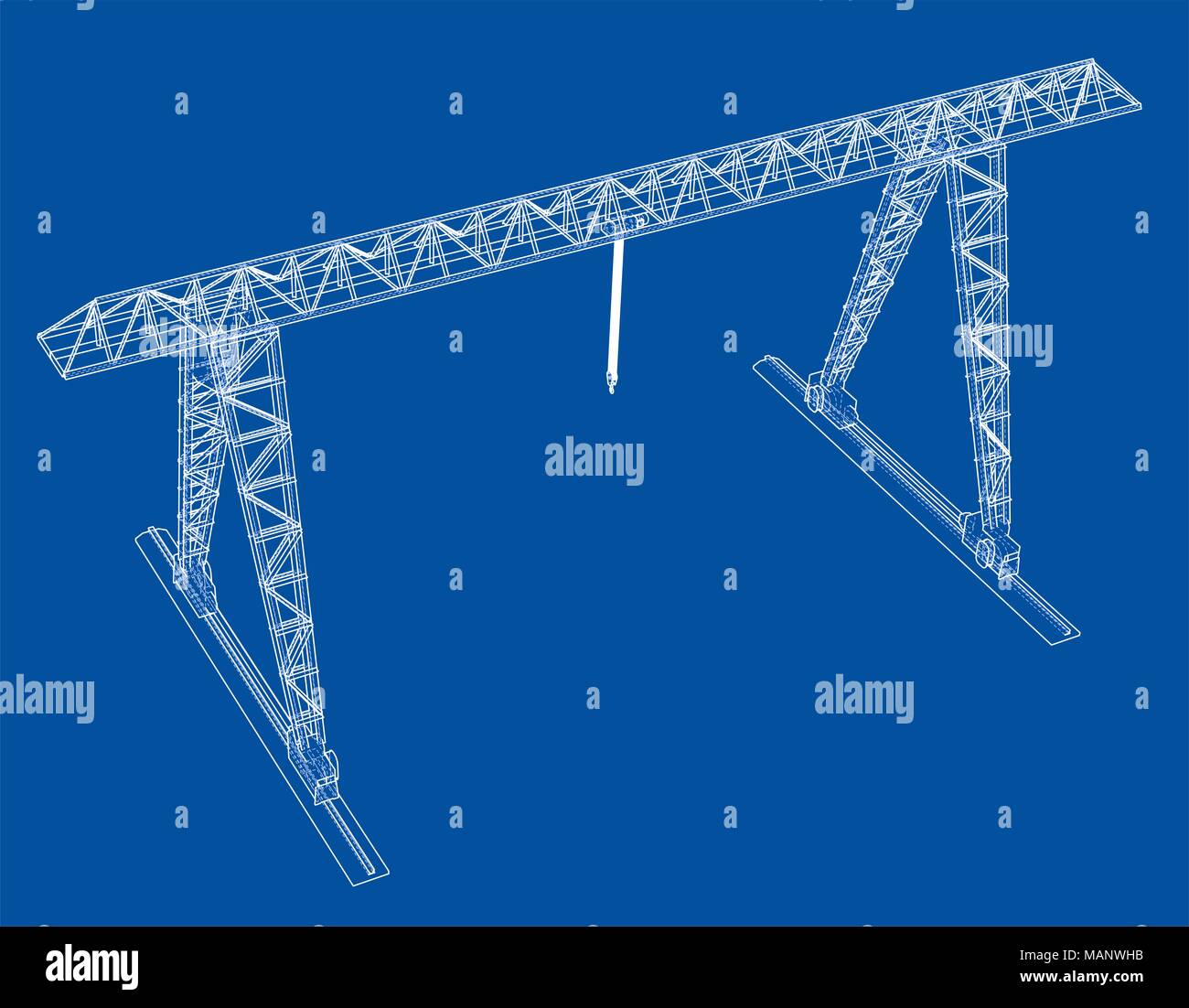 Gantry crane blueprint Stock Photo - Alamy