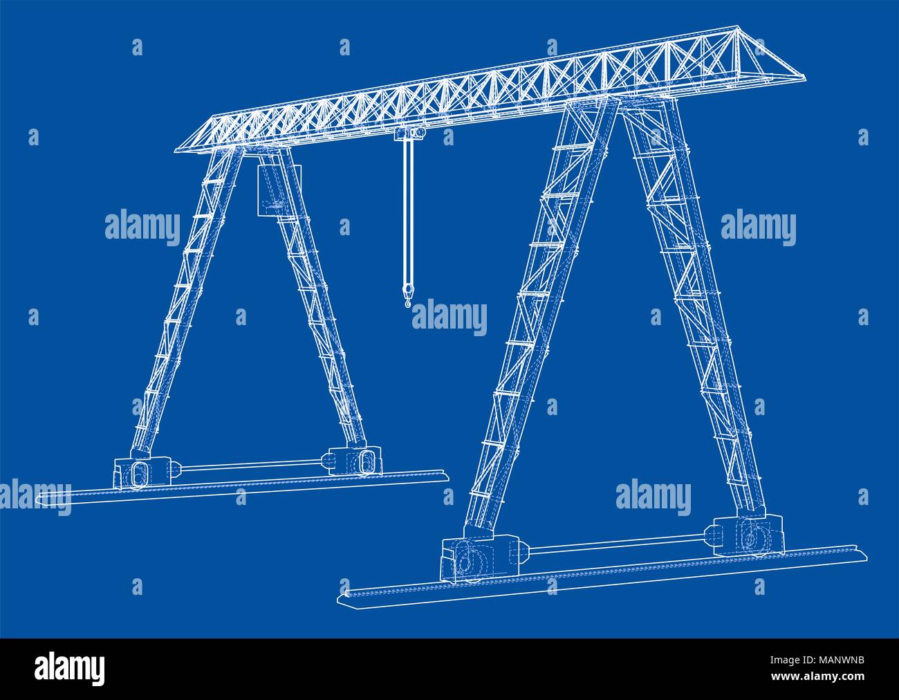 Gantry crane blueprint Stock Photo - Alamy