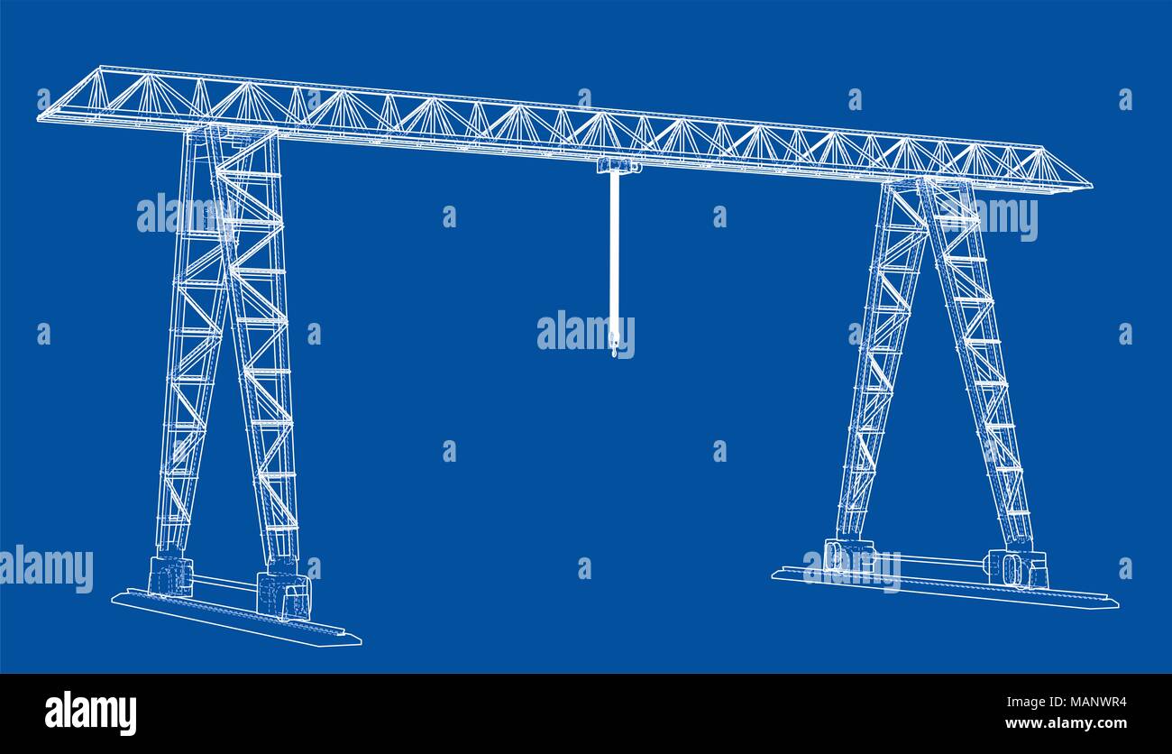 Gantry crane blueprint Stock Photo - Alamy