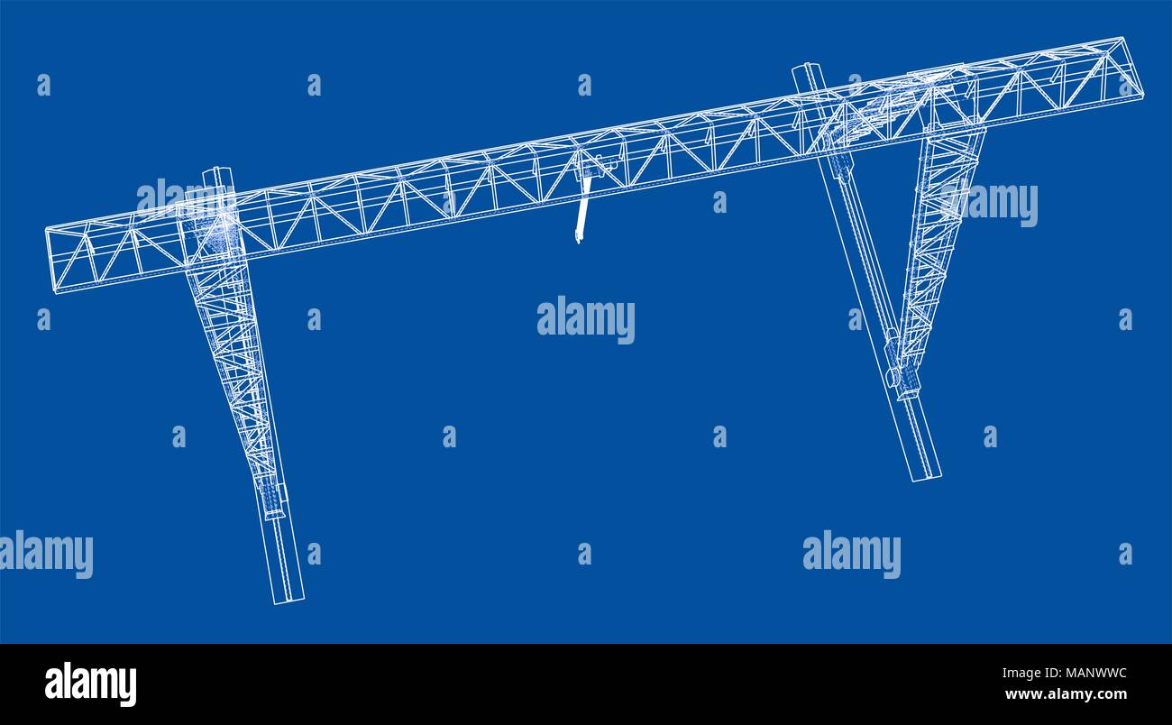 Gantry crane blueprint Stock Photo - Alamy