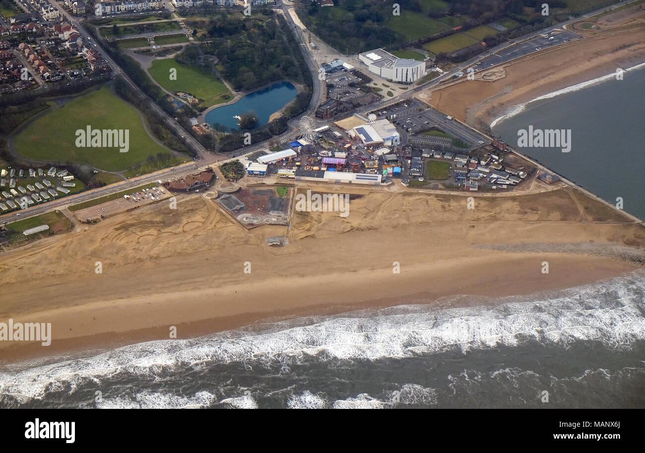 Aerial view of South Shields beach and fair ground Stock Photo - Alamy