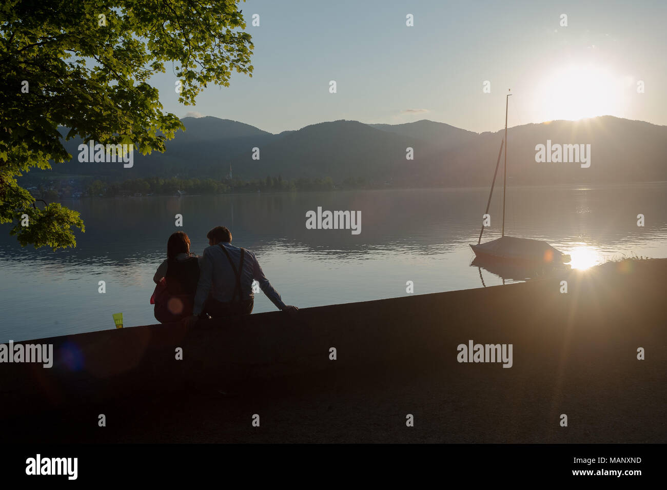 Tegernsee, Germany, sunset at Tegernsee Stock Photo - Alamy