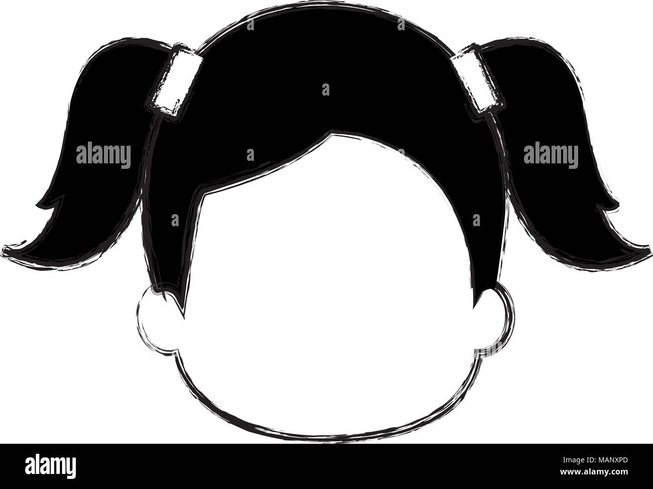 little girl head icon Stock Vector Image & Art - Alamy
