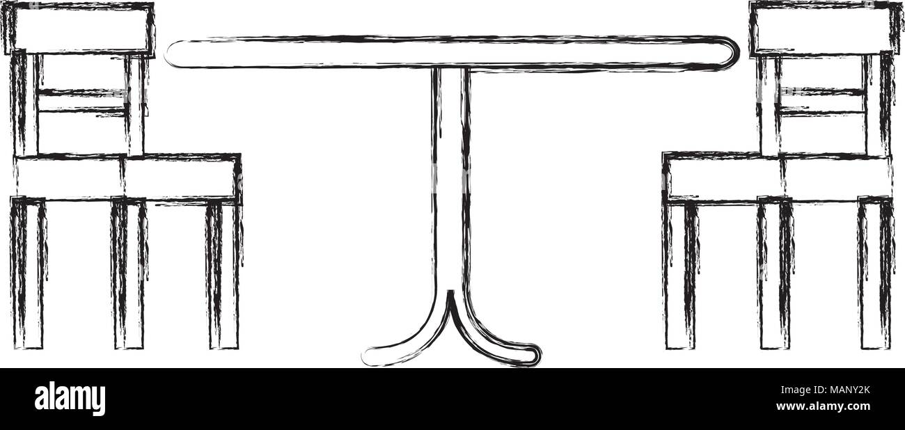 wooden table with chairs Stock Vector Image & Art - Alamy