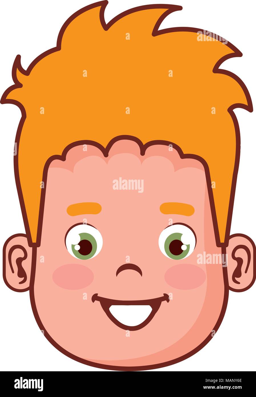 happy little boy head character Stock Vector Image & Art - Alamy