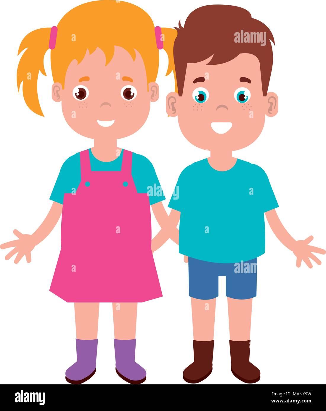 happy little couple characters Stock Vector Image & Art - Alamy