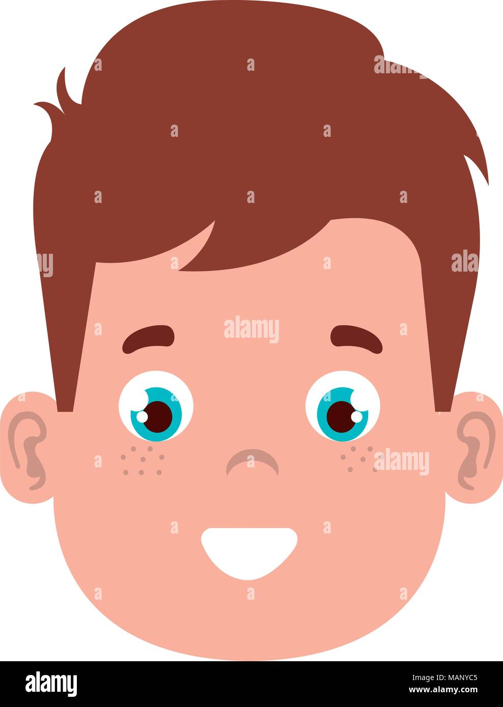 happy little boy head character Stock Vector Image & Art - Alamy