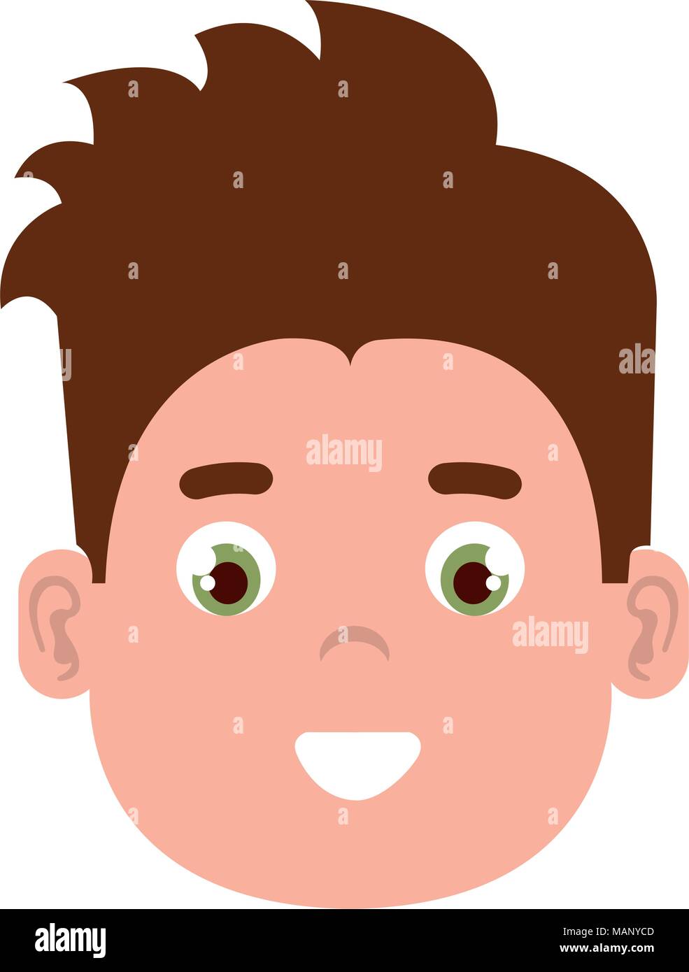 happy little boy head character Stock Vector Image & Art - Alamy