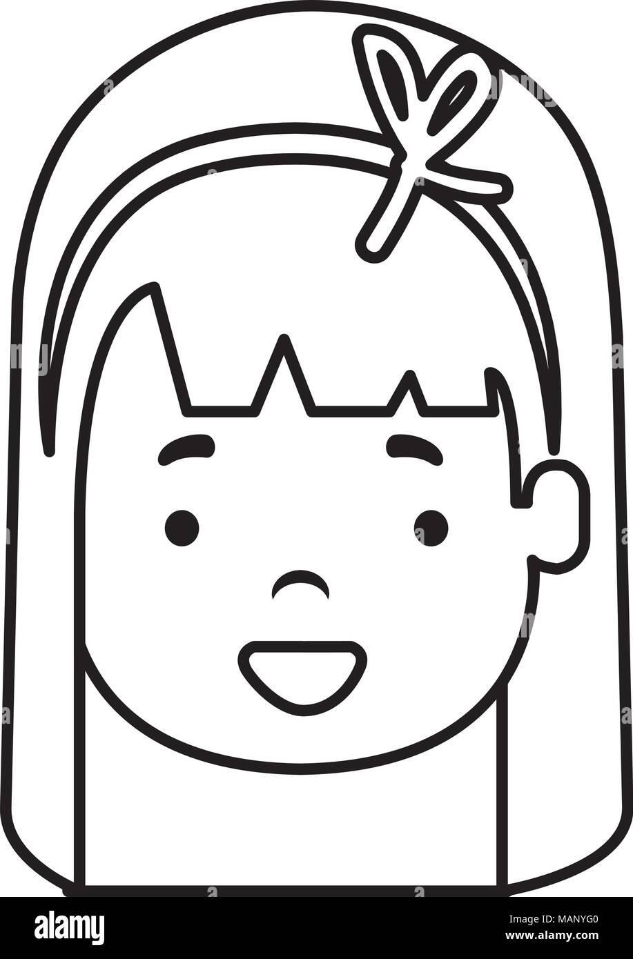 little girl head icon Stock Vector Image & Art - Alamy
