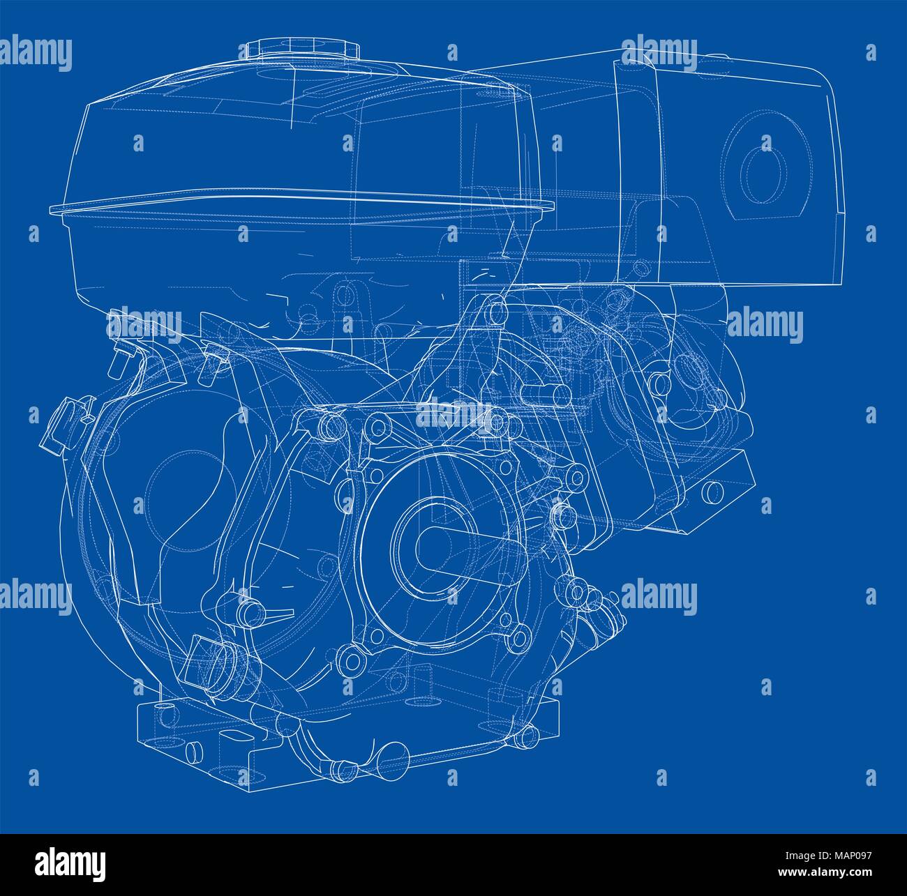 Engine sketch. 3d illustration Stock Photo - Alamy