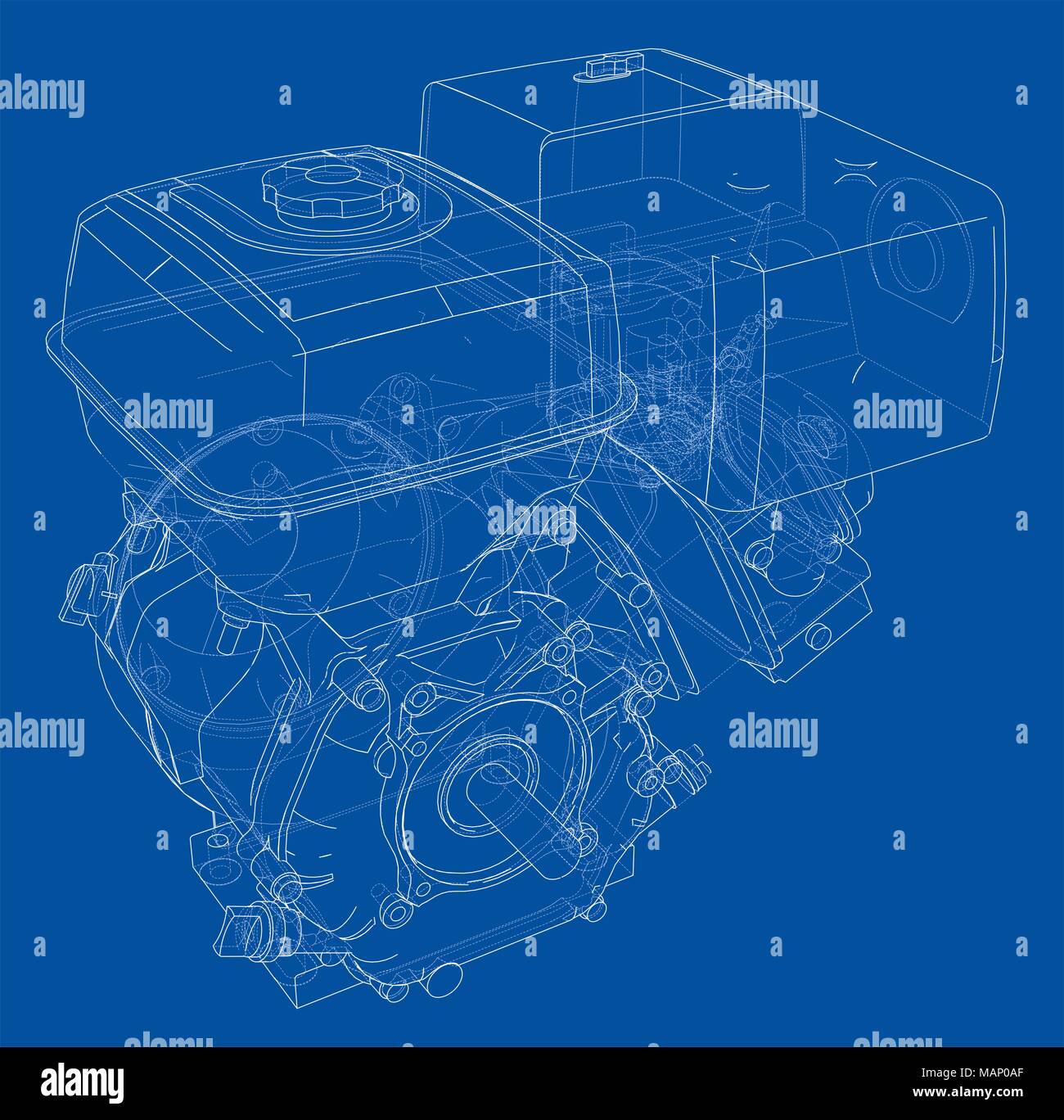 Engine sketch. 3d illustration Stock Photo - Alamy