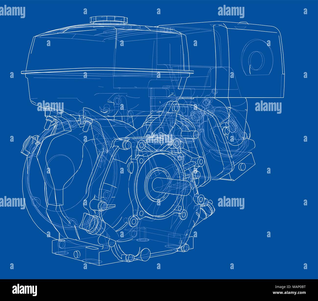 Engine sketch. 3d illustration Stock Photo - Alamy