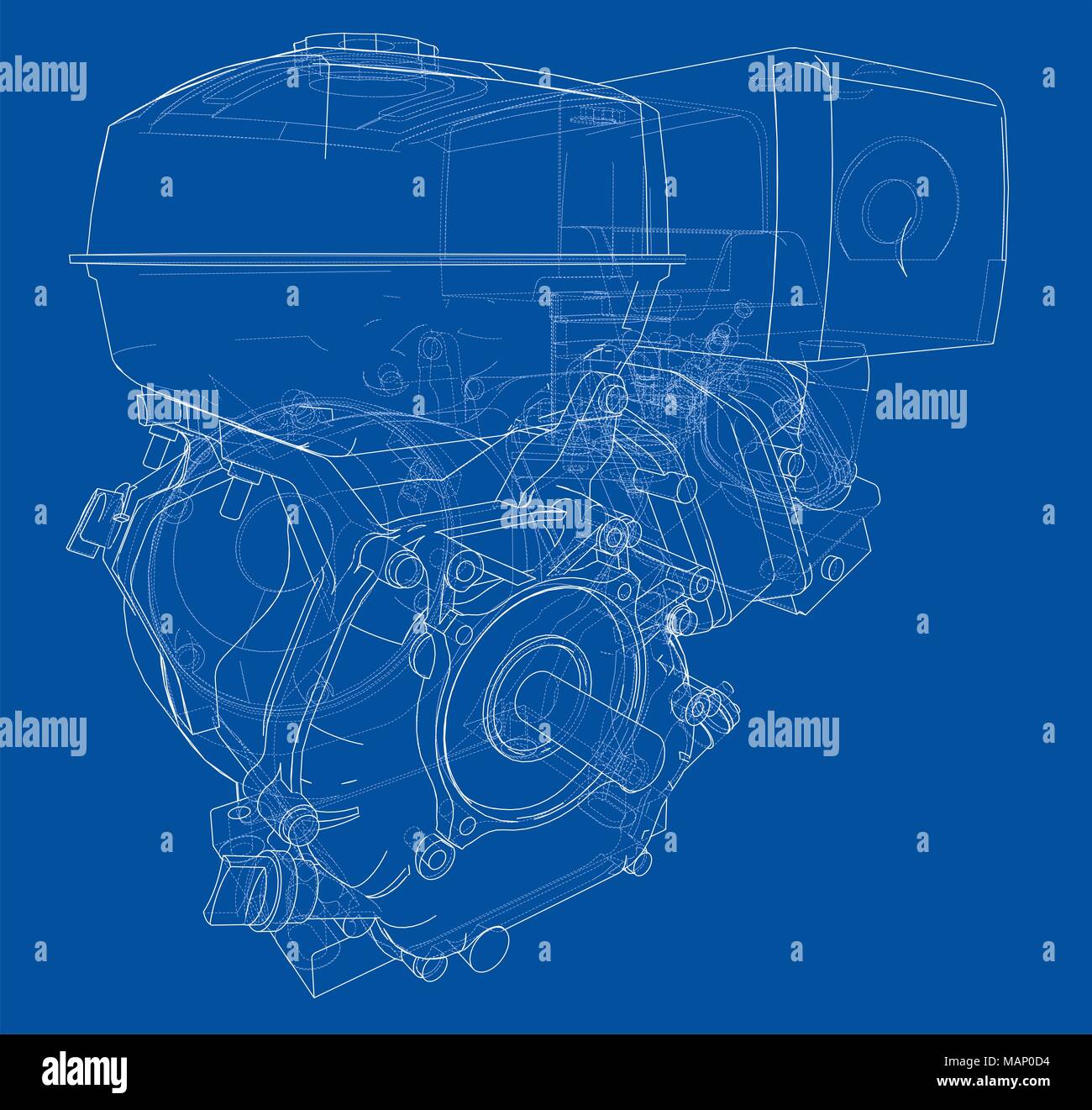 Engine sketch. 3d illustration Stock Photo - Alamy