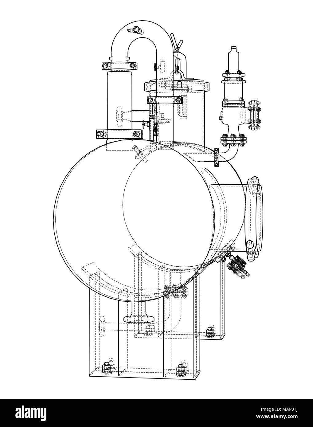 Sketch industrial equipment Stock Photo - Alamy
