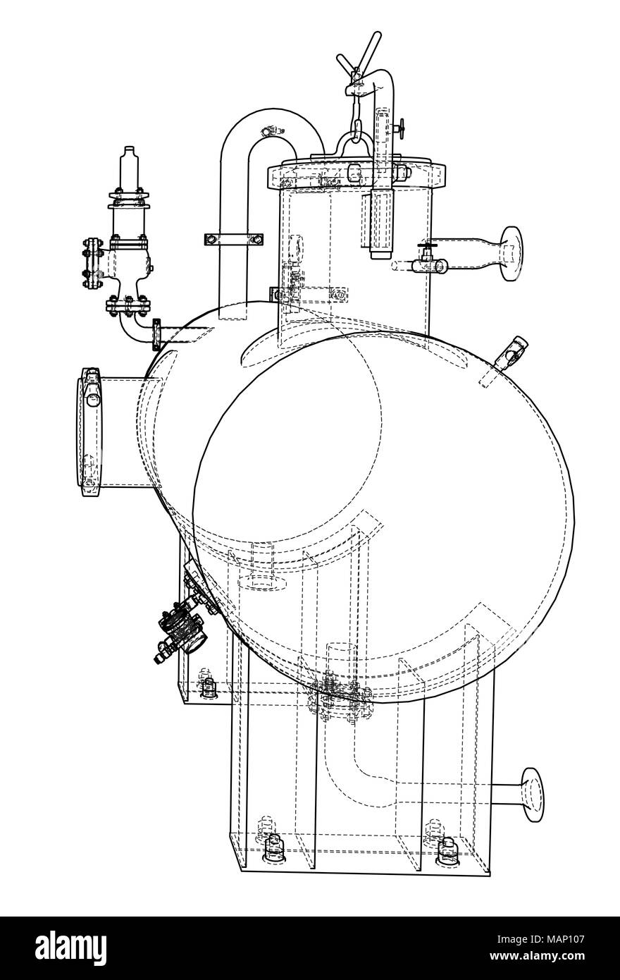 Sketch industrial equipment Stock Photo - Alamy
