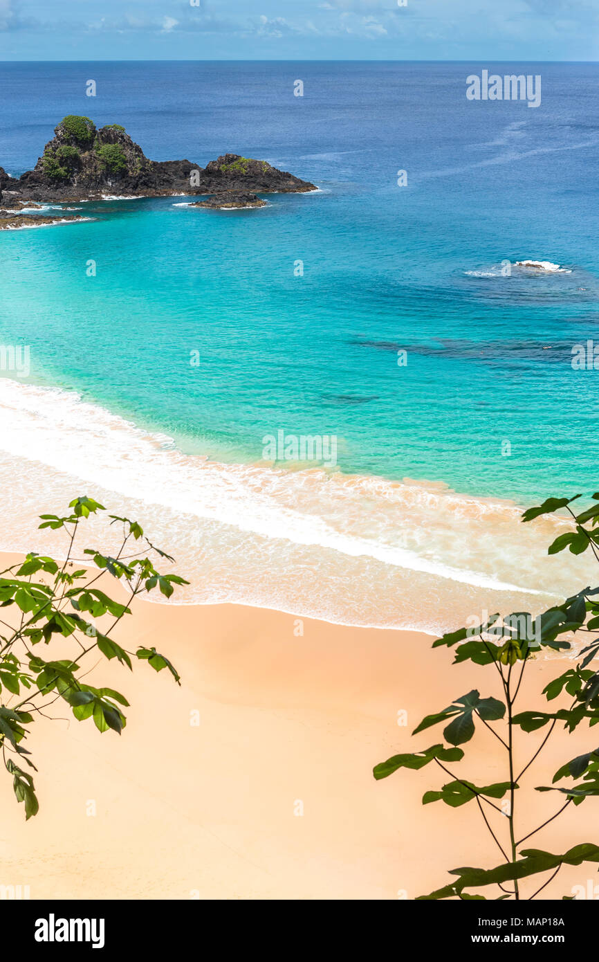 Fernando De Noronha Brazil Aerial View Of Sancho Beach On Fernando De