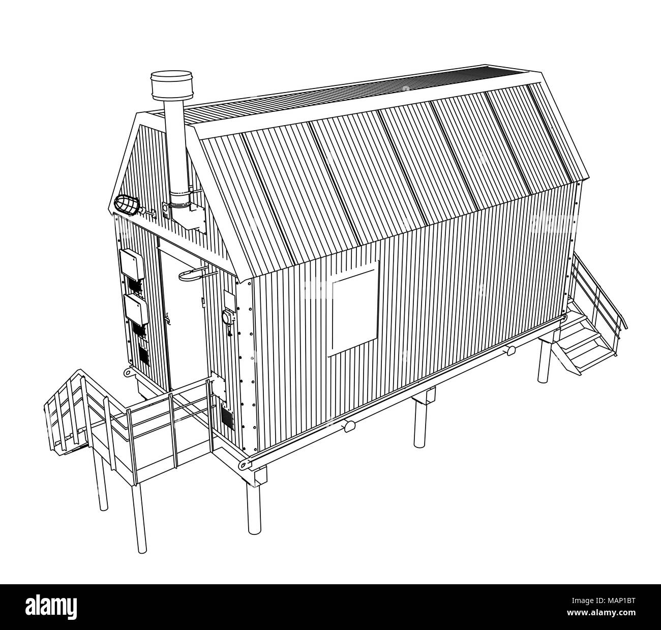 Wire Frame Industrial Building Stock Photo Alamy