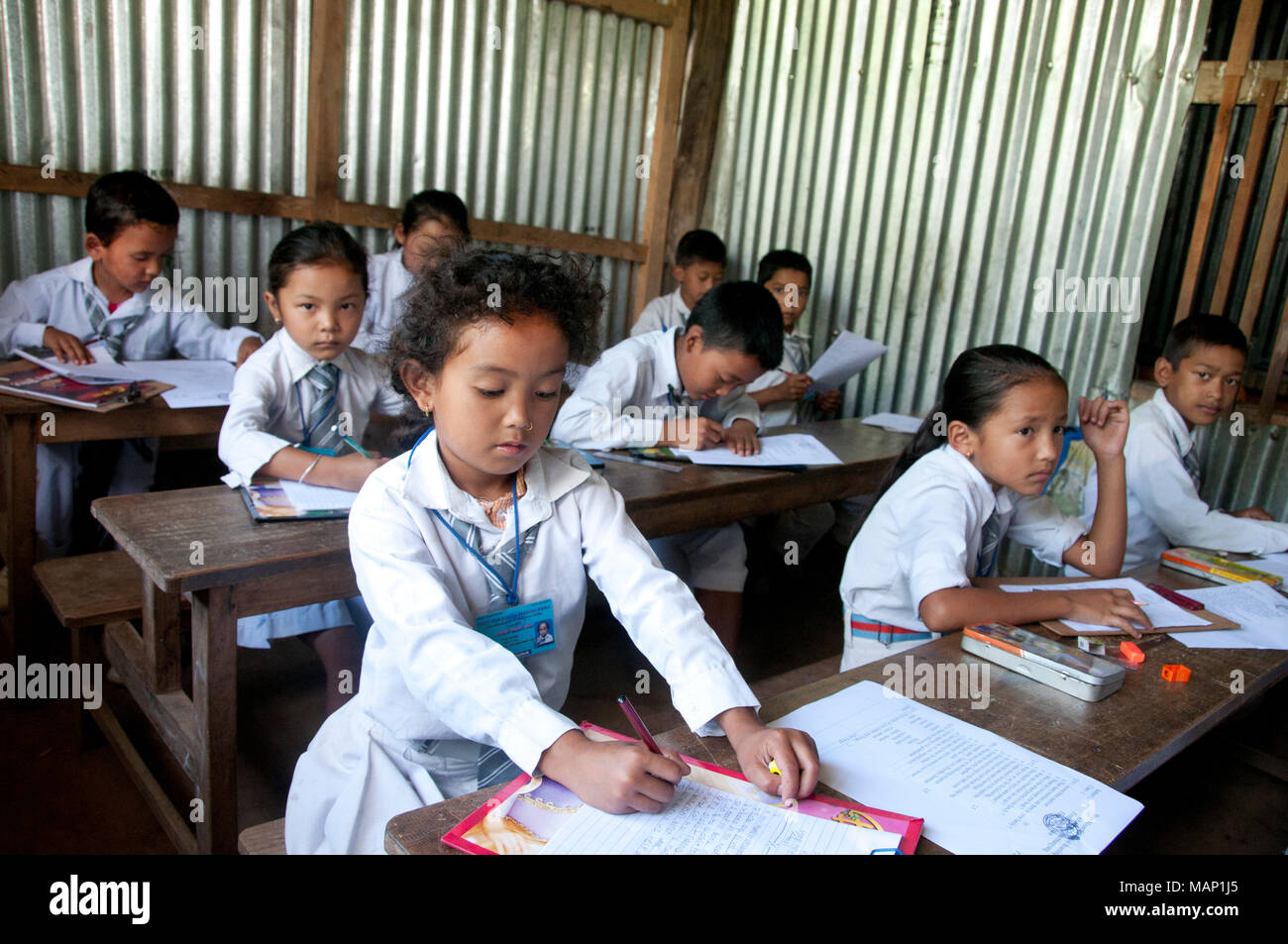Nepal school uniform hi-res stock photography and images - Alamy