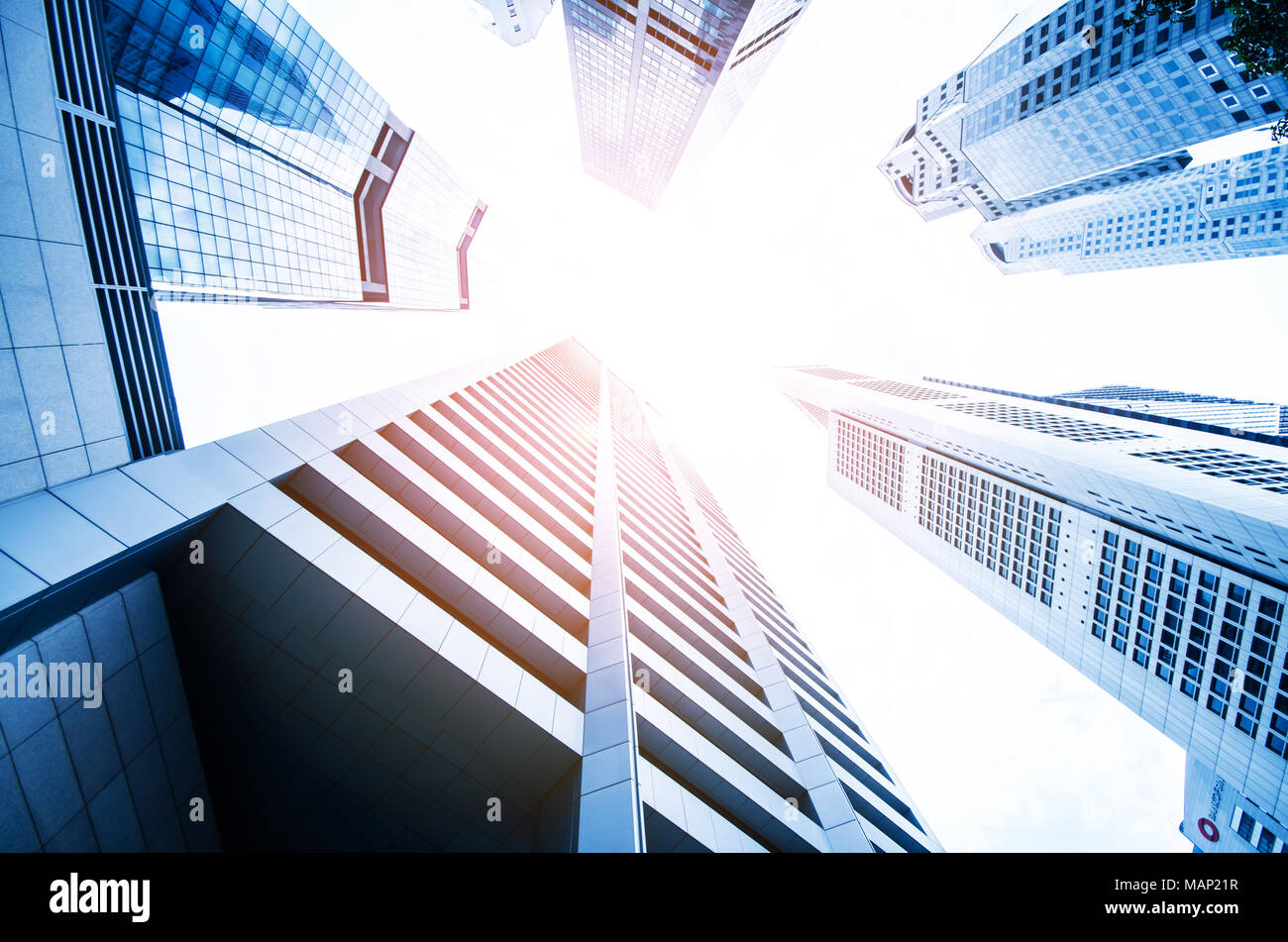 Modern business skyscrapers, high-rise buildings, architecture raising ...