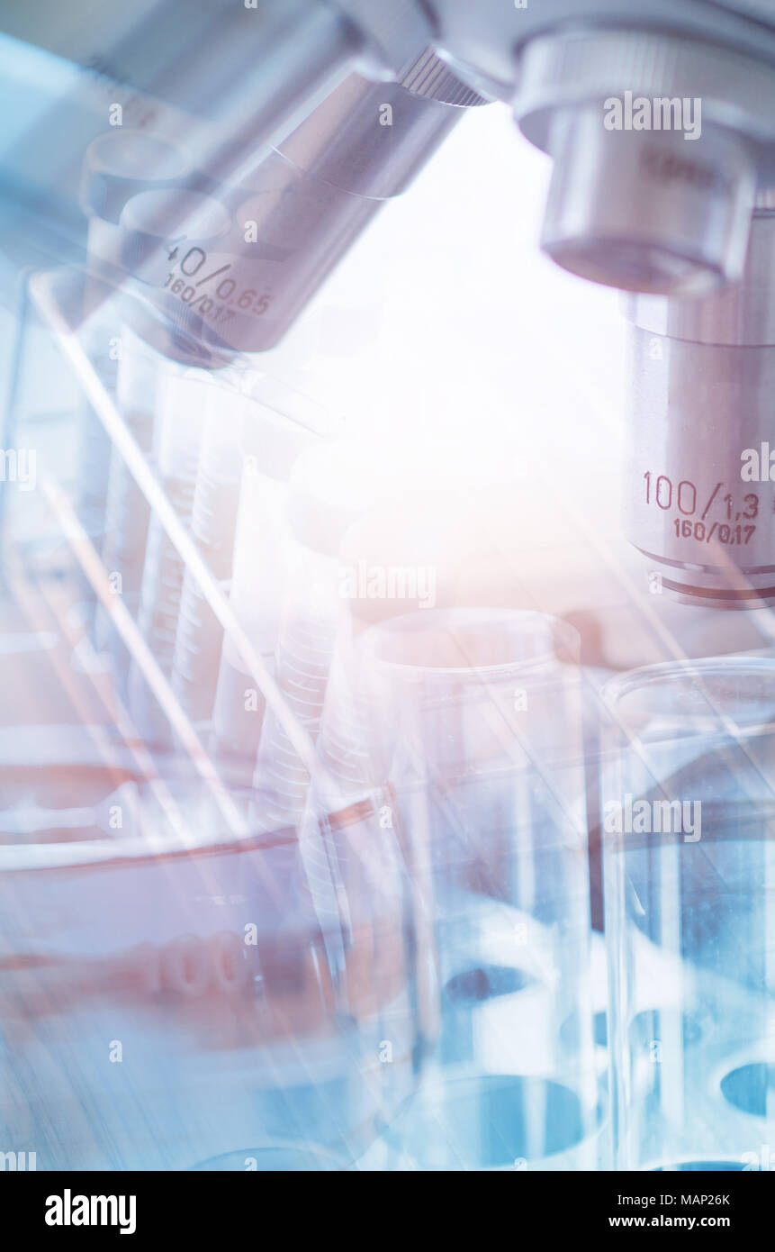 Vacutainer or test tube in lab on table Stock Photo - Alamy