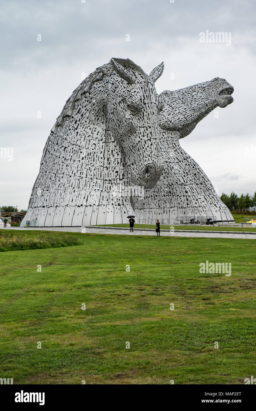 The Kelpies sculptures at Helix Park, Falkirk, Scotland, UK Stock Photo ...