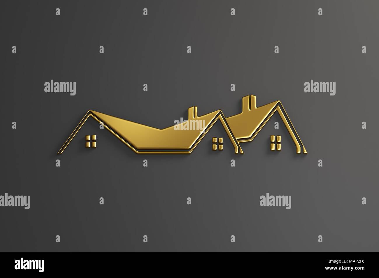 House Logo Design. Creative Real Estate in Black Background Stock Photo ...