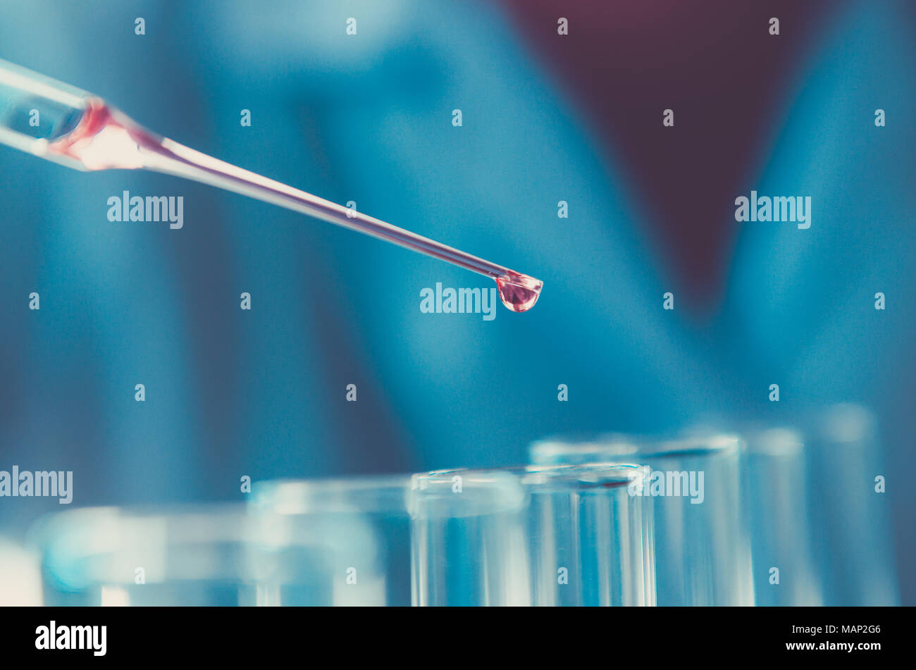 Vacutainer or test tube in lab on table Stock Photo - Alamy