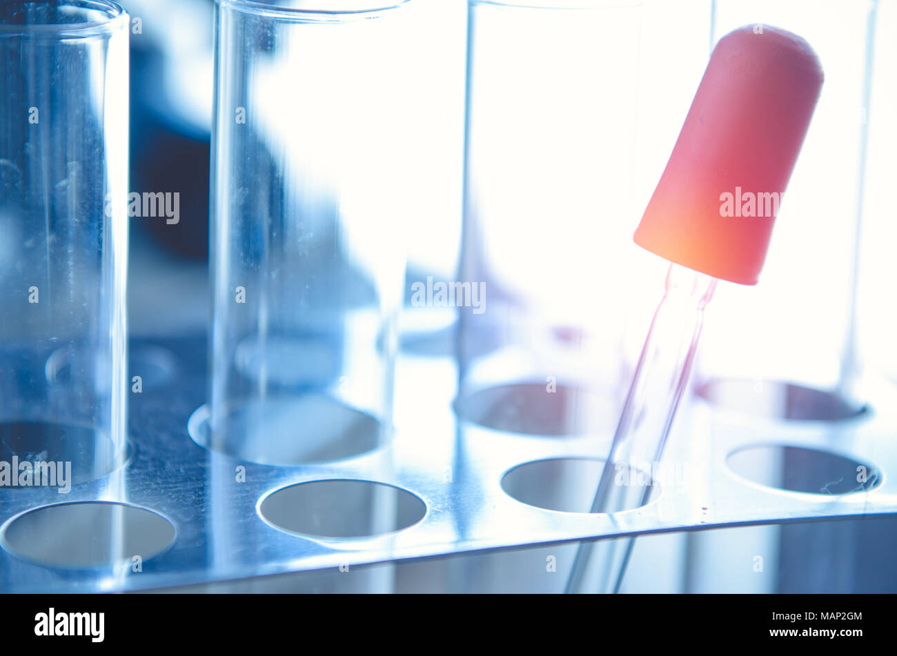 Vacutainer or test tube in lab on table Stock Photo - Alamy