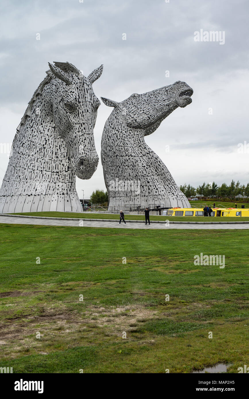 The Kelpies sculptures at Helix Park, Falkirk, Scotland, UK Stock Photo ...