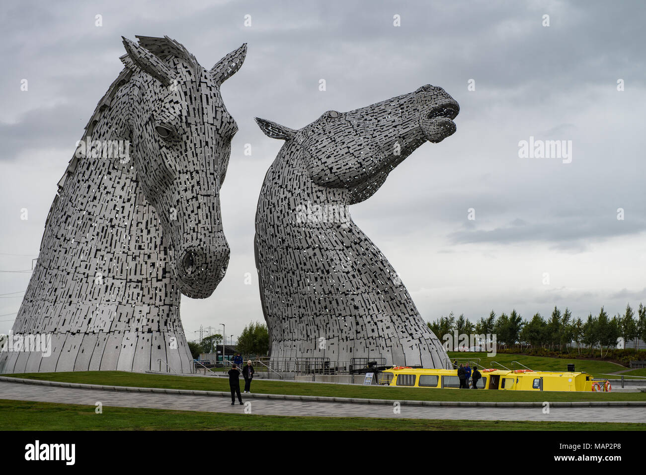 The Kelpies sculptures at Helix Park, Falkirk, Scotland, UK Stock Photo ...