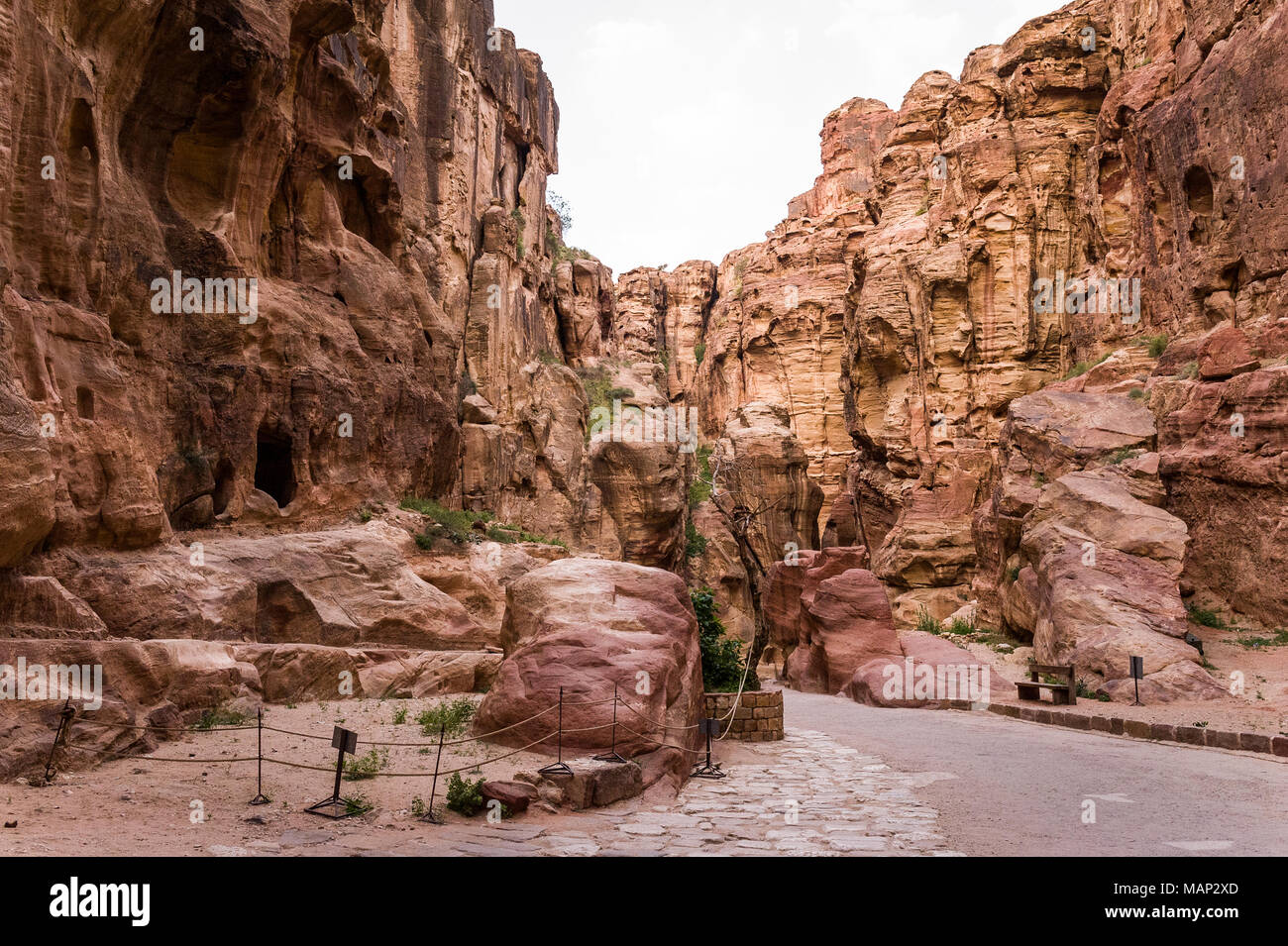 The Siq is the main entry road that leads to the Treasary hall in the ...