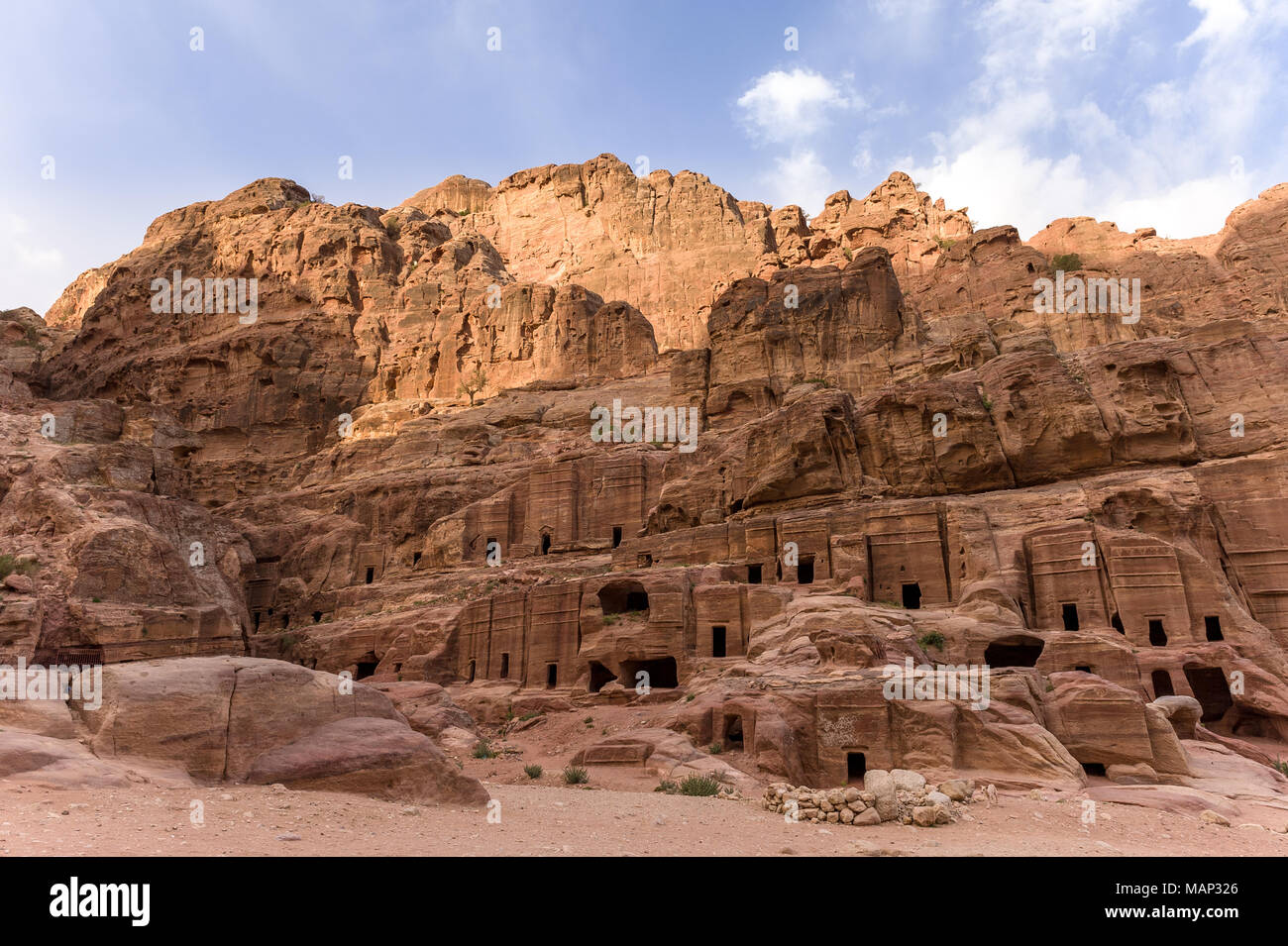 General view of the Royal Tombs in Petra, Jordan, The Urn Tombs Stock ...